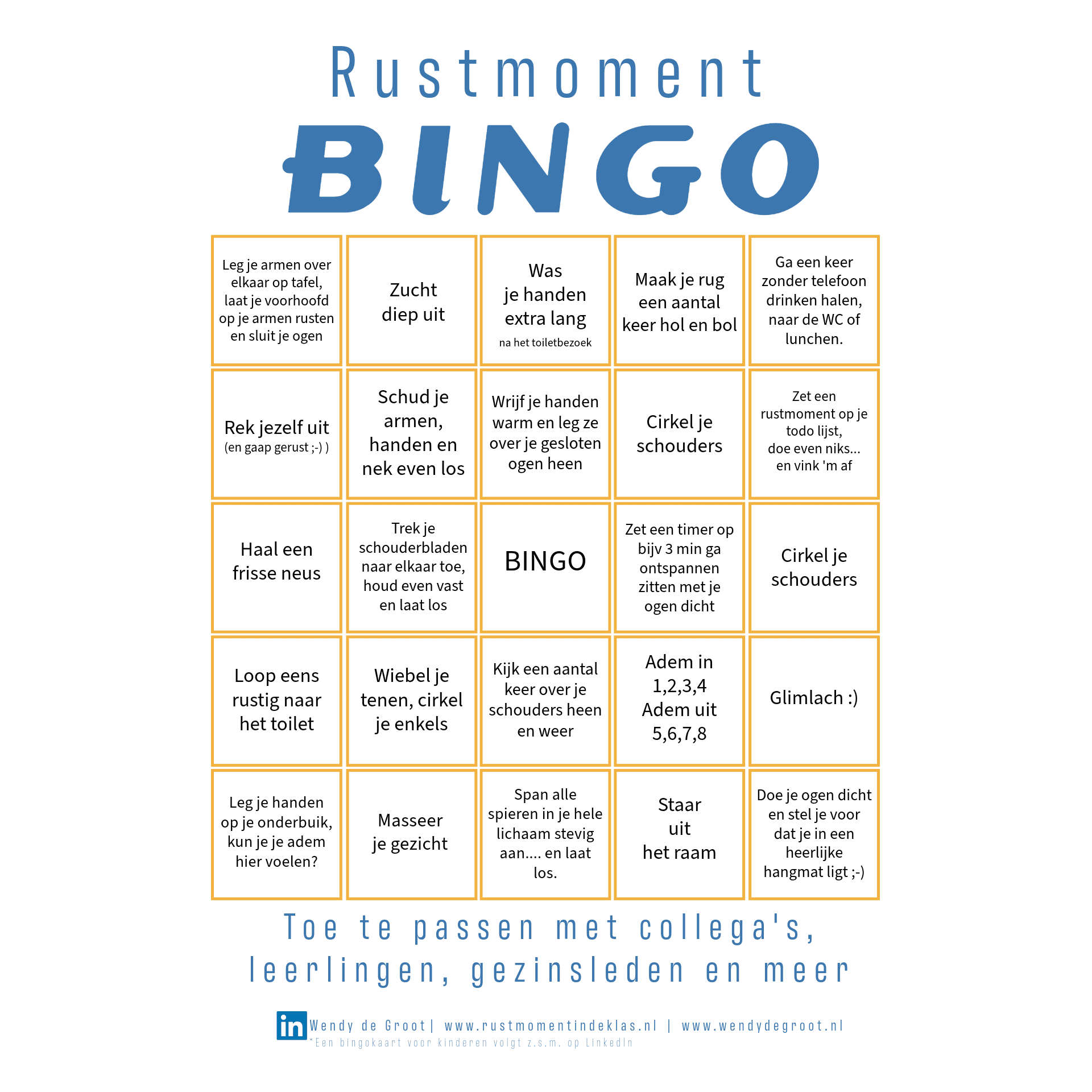 Bingo - Rustmoment in de klas